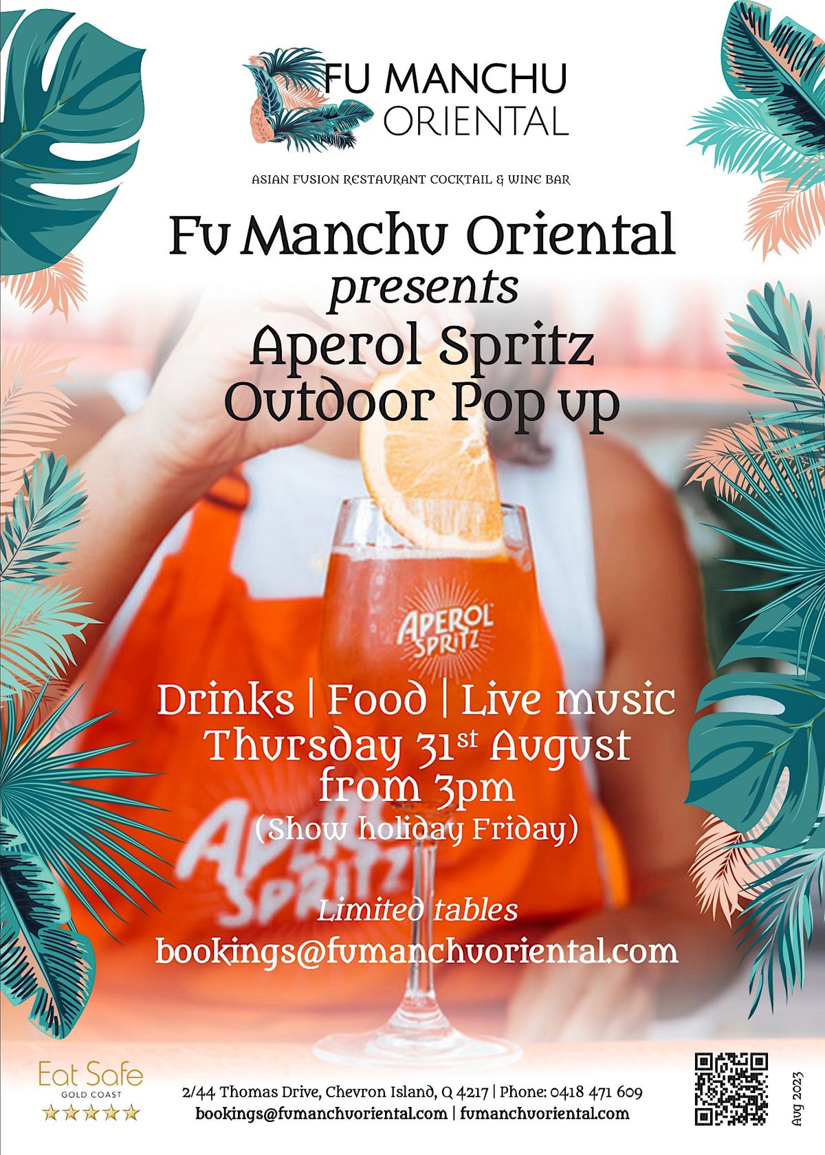 Aperol Spritz Outdoor Pop Up Party, Fu Manchu Oriental - Chevron Island ...