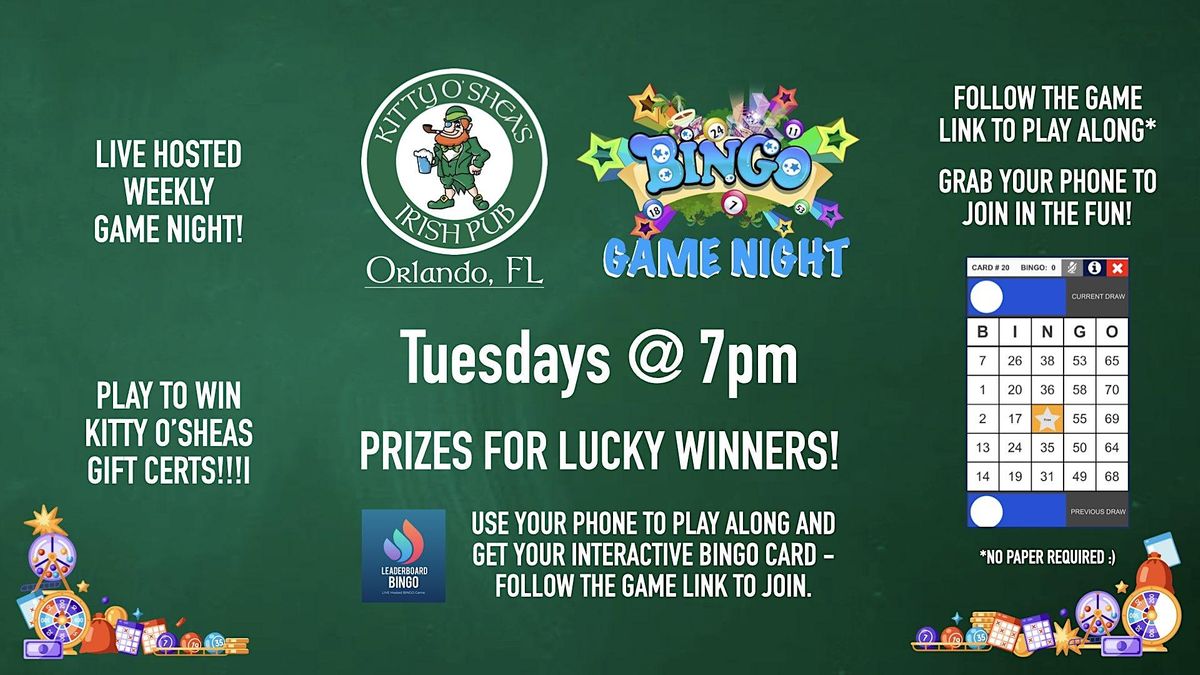 BINGO Game Night | Kitty OSheas Irish Pub - Orlando FL, Kitty O'Sheas ...