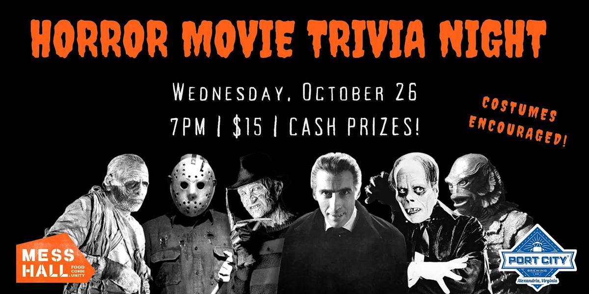 Horror Movie Trivia Night, Mess Hall, Washington, 26 October 2022