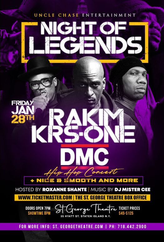 Rakim, KRS-One & DMC: Night of Legends, St. George Theatre, Staten ...