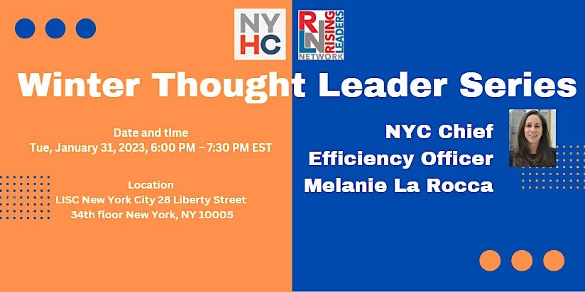 Jan23 Winter Thought Leader: NYC Chief Efficiency Officer Melanie La ...