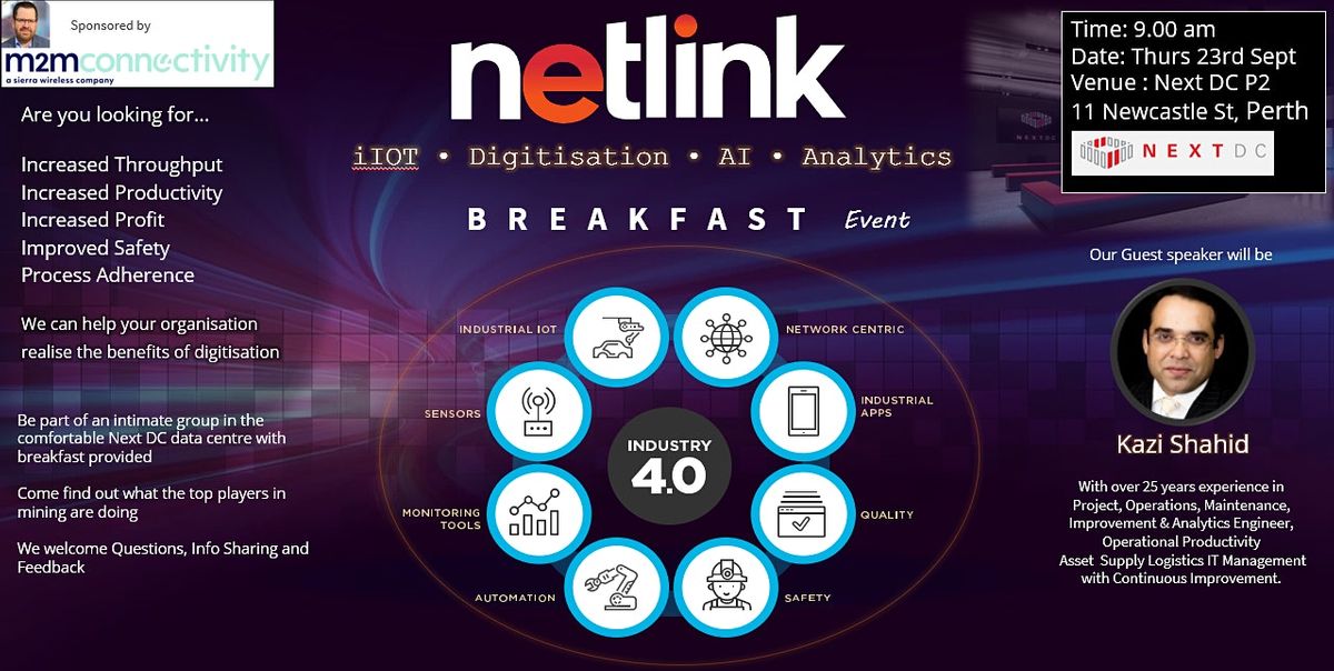 iIOT • Digitisation • AI • Analytics Breakfast, Next DC, Perth, 23 ...