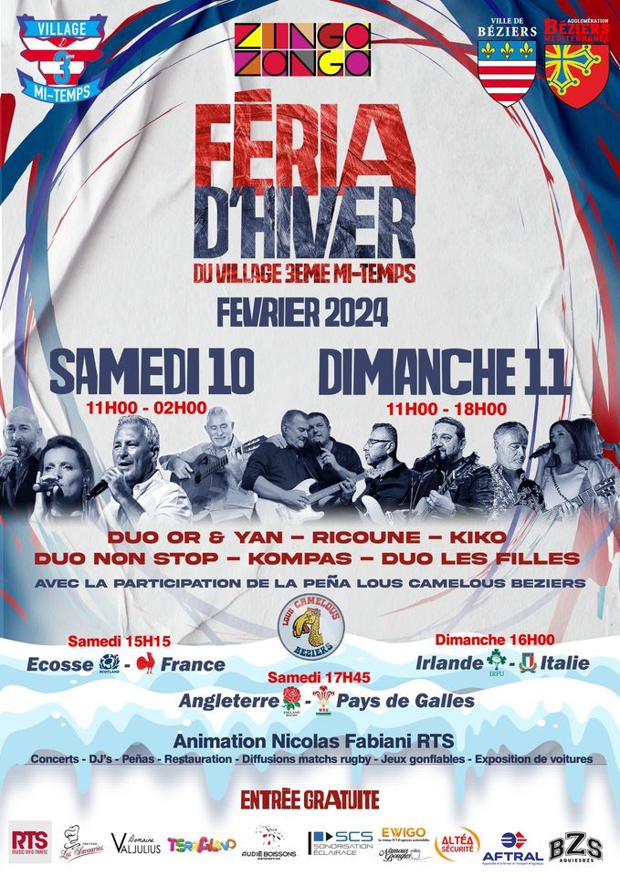 Féria dhiver 2024 du Village 3ème Mi-Temps (1ère édition), Salle Zinga Zanga, Beziers, 10 ...