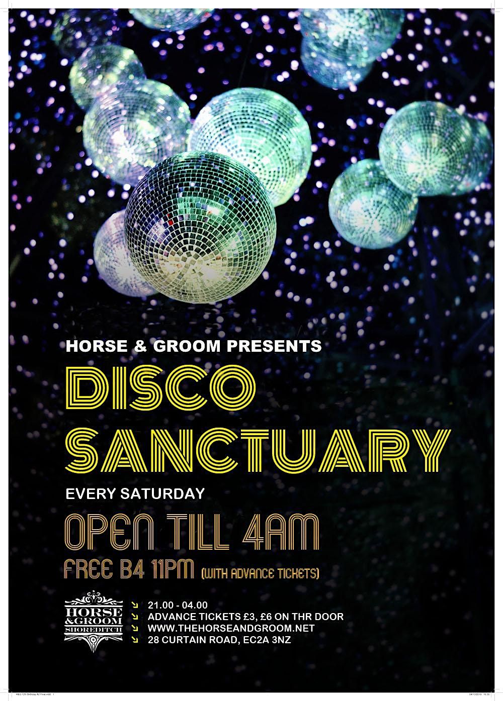 Disco Sanctuary late night party, The Horse & Groom, London, 12 August ...