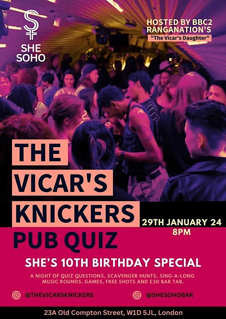 THE ULTIMATE LESBIAN PARTY QUIZ, She Soho, London, 29 January 2024