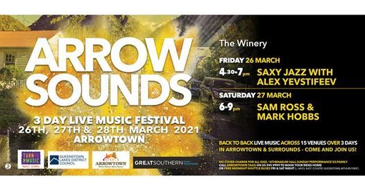 LIVE MUSIC - Arrow Sounds this Friday and Saturday, The Winery ...