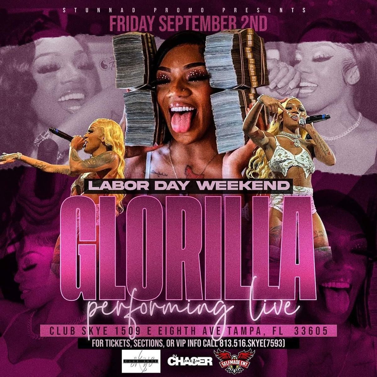 FNF GLORILLA, Club Skye, Tampa, 2 September to 3 September