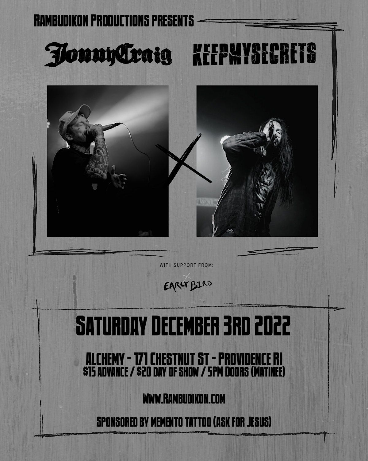 Rambudikon Presents: Johnny Craig / Keepmysecrets / Early Bird, Alchemy ...