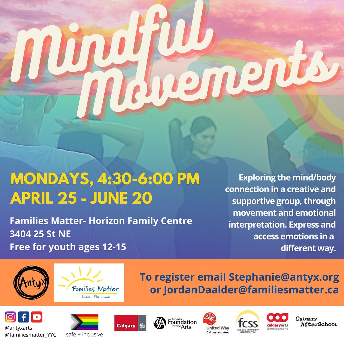Mindful Movements- Teen Dance and Movement Group, 3404 25 St NE, Calgary, 25 April to 20 June