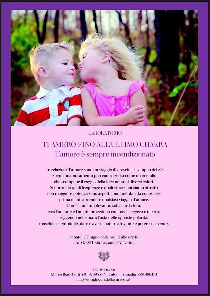 TI AMERO FINO ALLULTIMO CHAKRA, Pure Love Yoga Studio, Torino, 17 June 2023