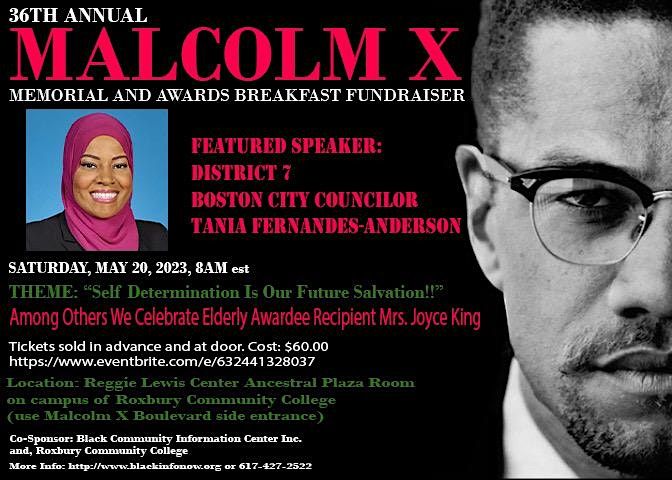 36th Annual Malcolm X Memorial and Awards Breakfast, Roxbury Community ...