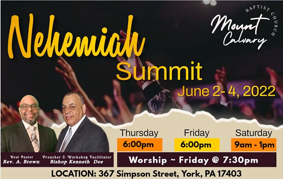 Nehemiah Summit 2022, Eagle Christian Ministries, York, 2 June to 4 June