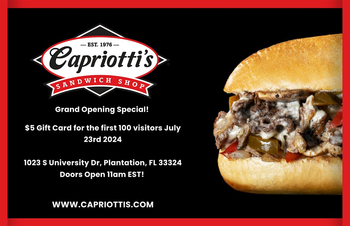 Capriottis Sandwich Store Plantation Grand Opening, 1023 S University ...