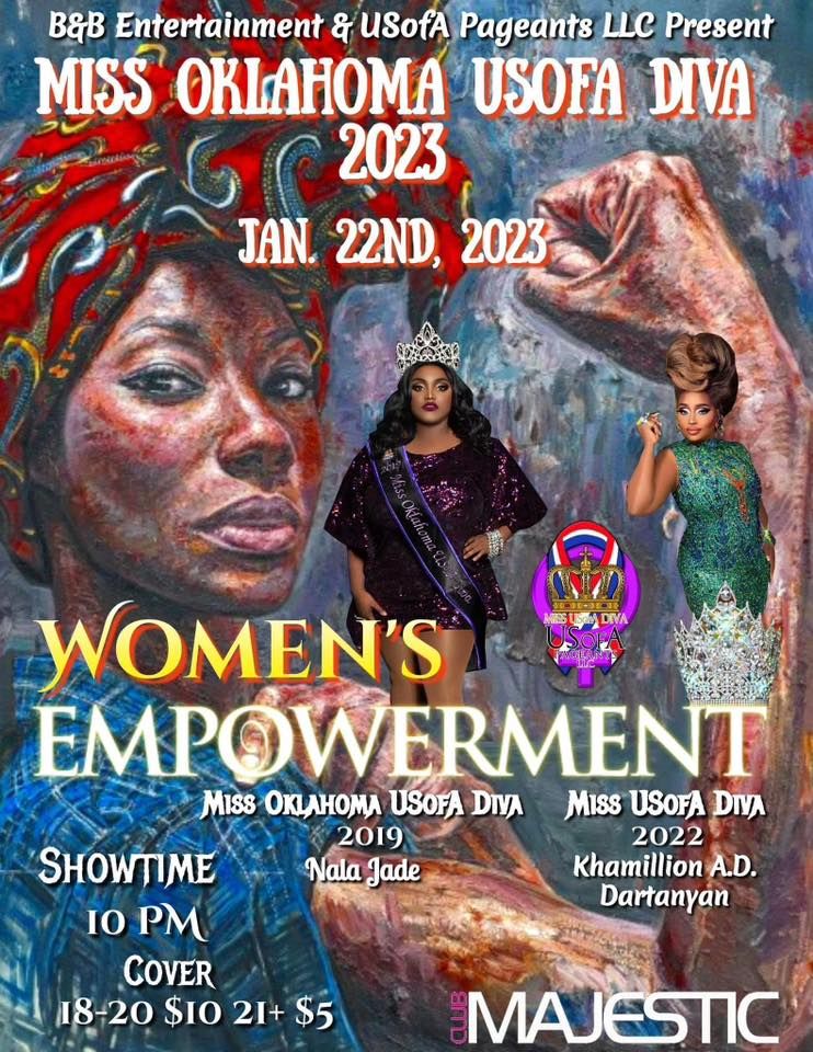 Miss Oklahoma USofA Diva 2023, Club Majestic Tulsa, 22 January to 23 ...