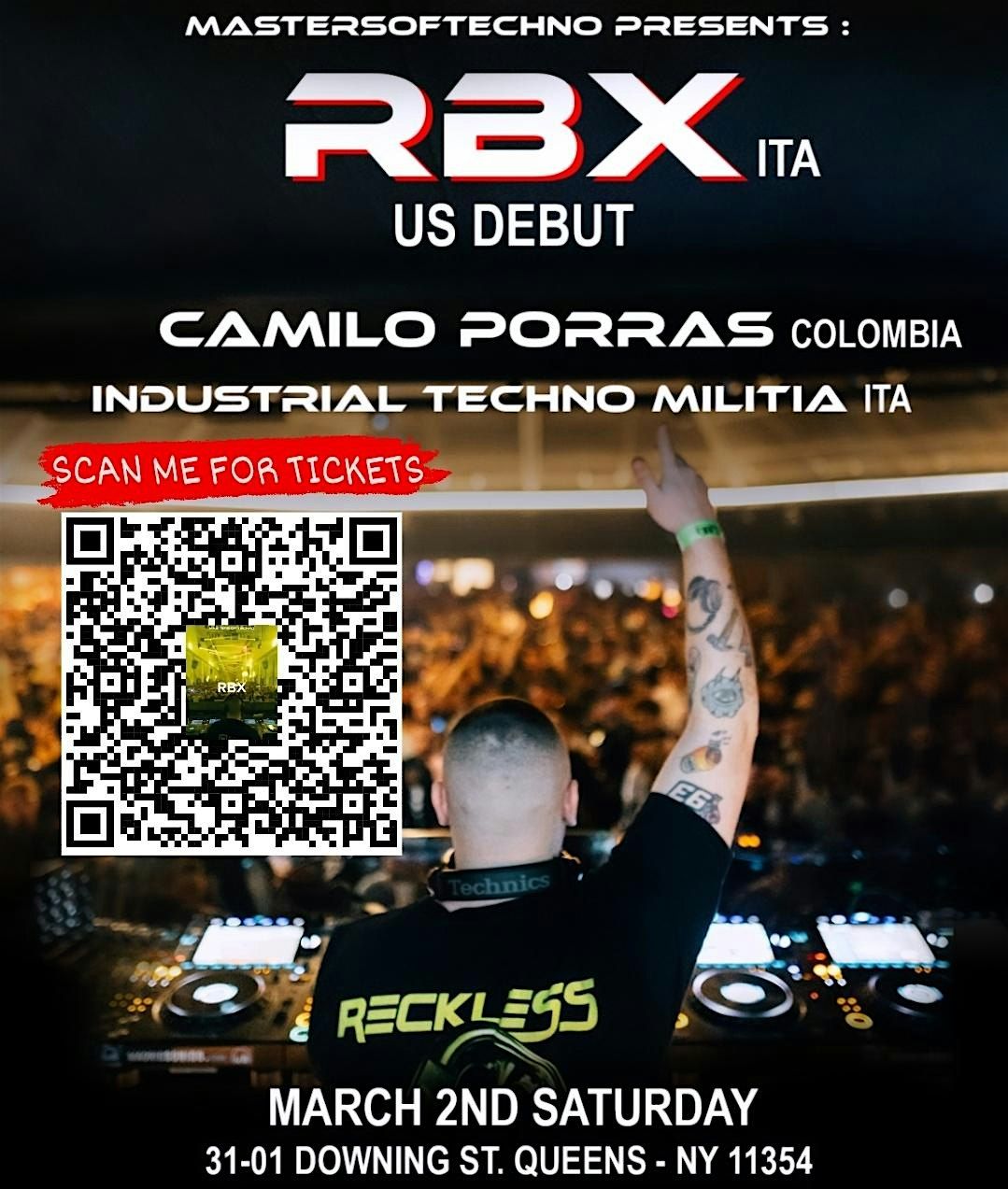 DJ RBX (Ita)US DEBUT, INDUSTRIAL TECHNO MILITIA & DJ CAMILO PORRAS, 31 ...