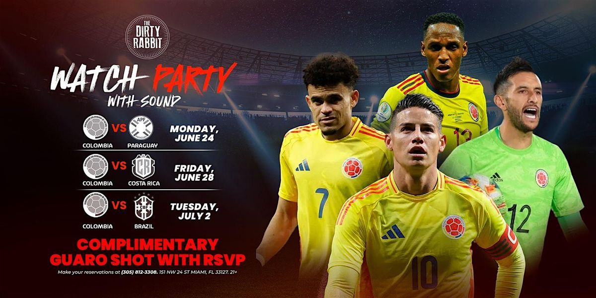 Copa America Colombia Watch Parties @ The Dirty Rabbit, The Dirty ...