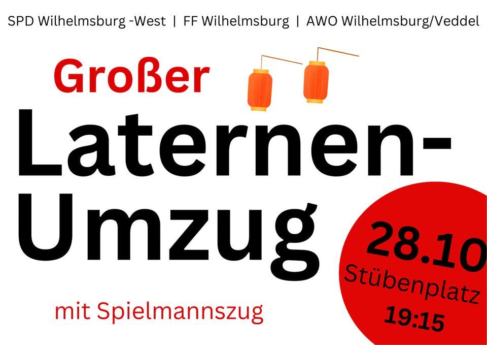 Großer Laternenumzug Wilhelmsburg 2022, Stübenplatz, 21107 Hamburg, Deutschland, 28 October 2022