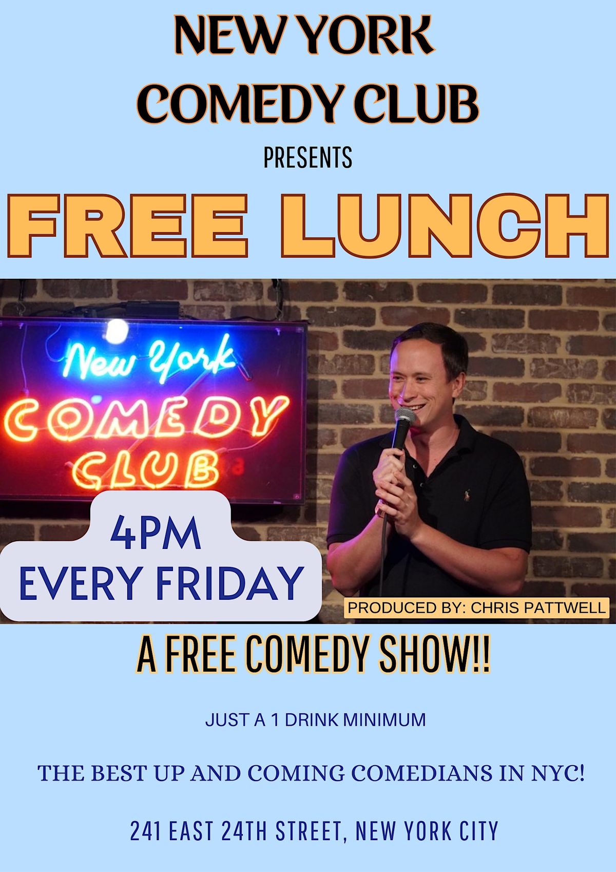 FREE LUNCH: a free comedy show, New York Comedy Club, 1 December to 27 ...