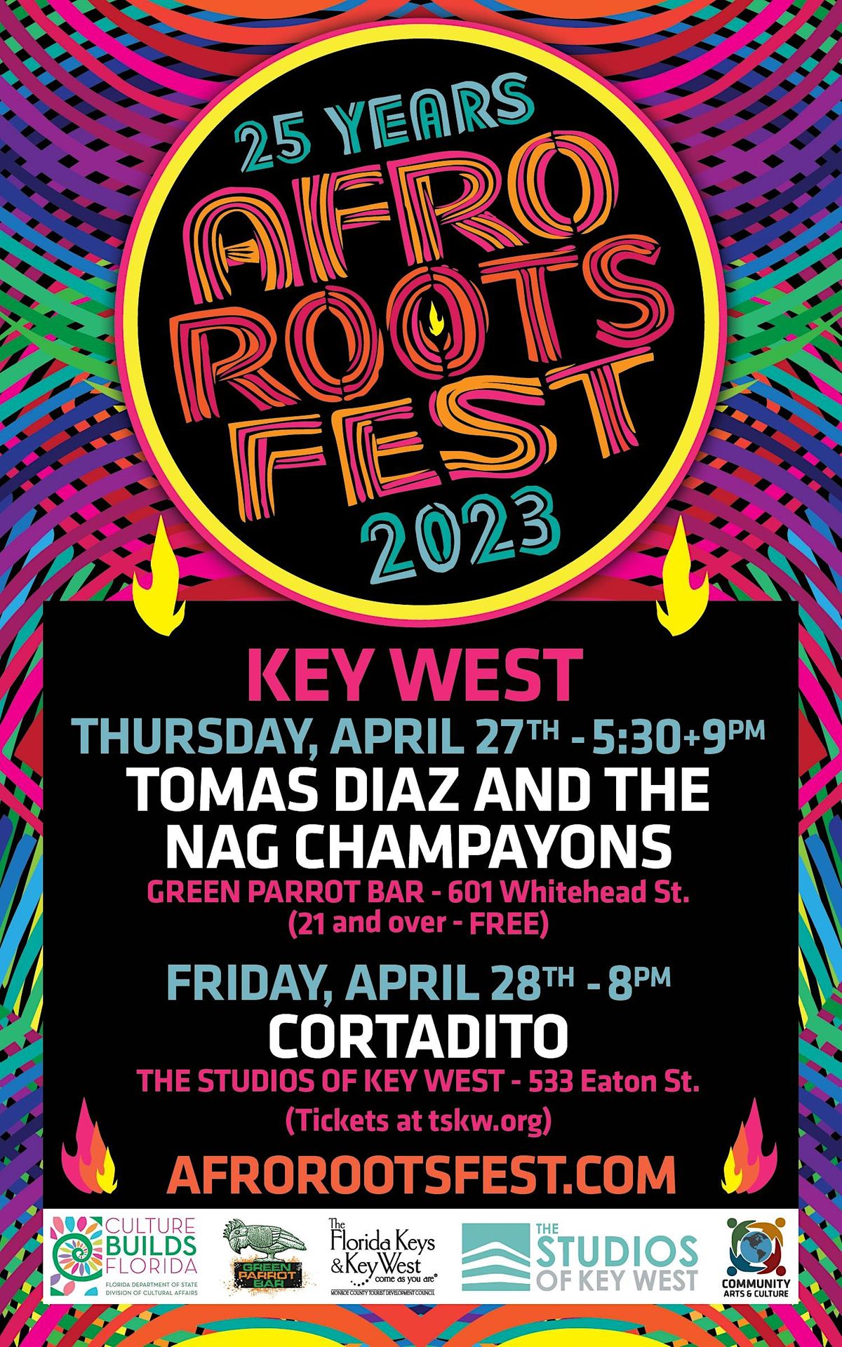 Afro Roots Fest 2023 Key West Friday, The Studios of Key West, 28 April ...