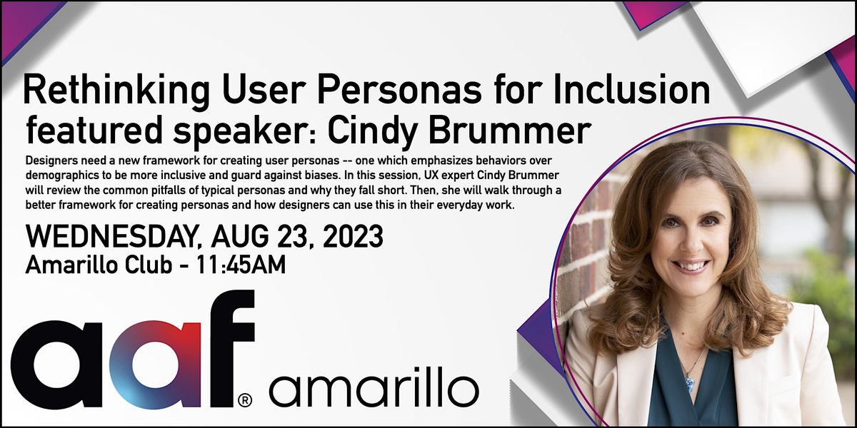 Rethinking User Personas For Inclusion, Amarillo Club, 23 August 2023