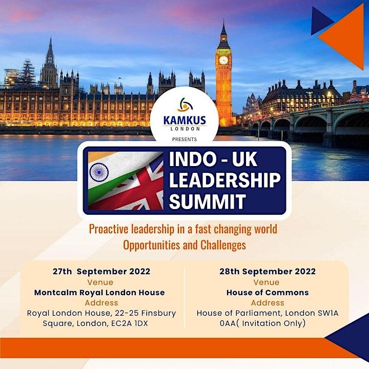 Indo - UK Leadership Summit, Montcalm Royal London House, 27 September 2022