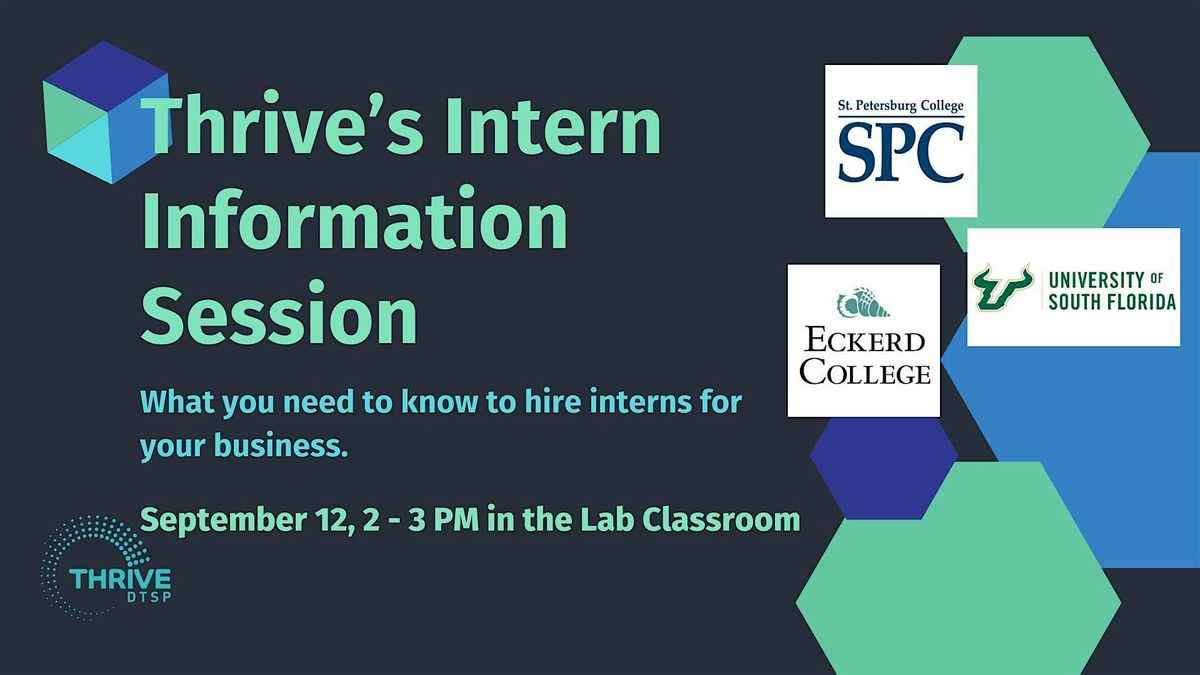 Thrives Intern Information Session, Thrive DTSP, St. Petersburg, 12 ...