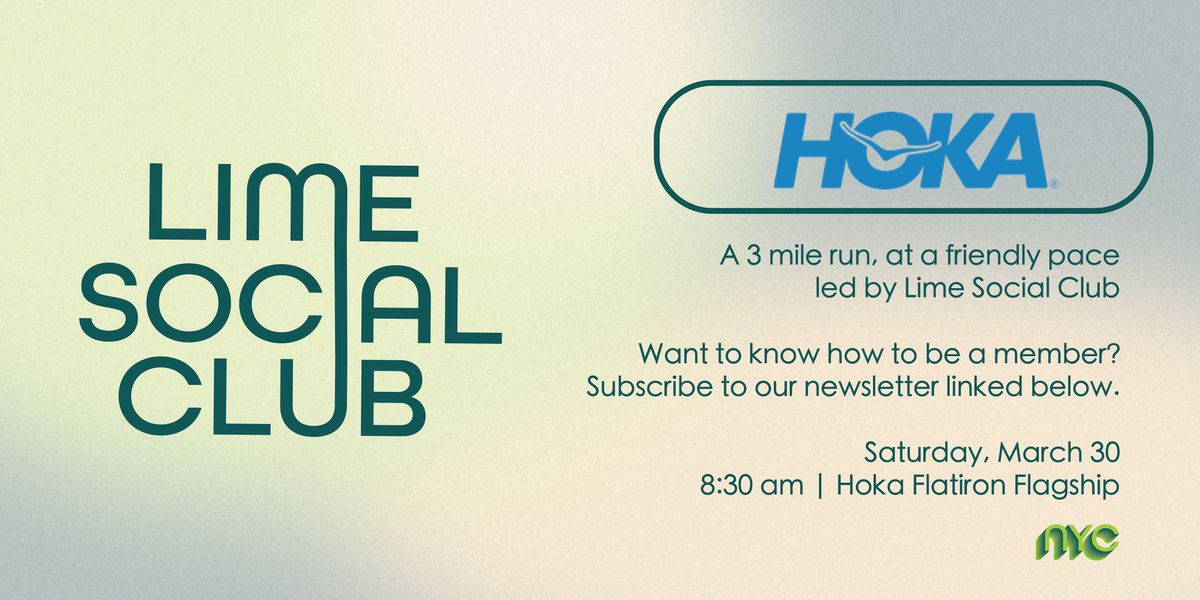 NYC: Hoka x Lime Social Run Club, Hoka Flatiron Flagship, New York, 30 ...