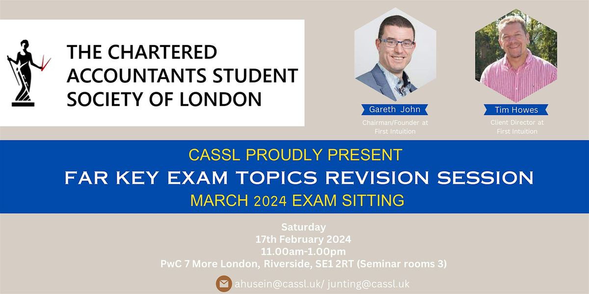 FAR EXAMINABLE TOPICS IN-PERSON REVISION CLASS MARCH 2024 SITTING, PWC ...