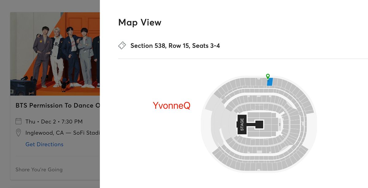 bts permission to dance concert, SoFi Stadium, Inglewood, 2 December 2021