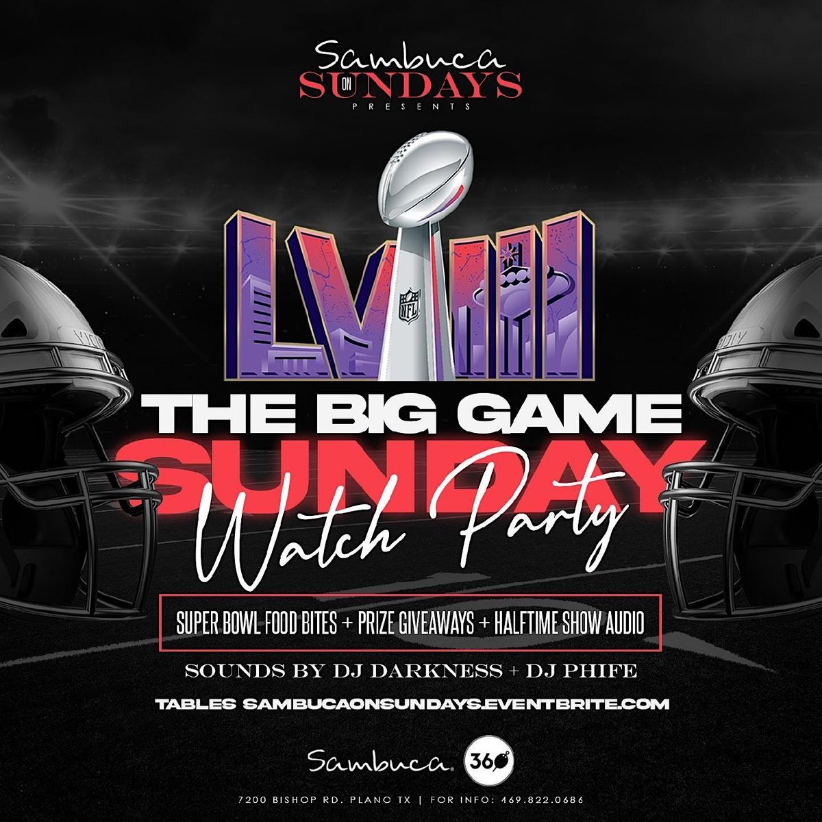 SAMBUCA SUNDAY: The Big Game Watch/Day Party 2024! @ Sambuca360 Plano ...
