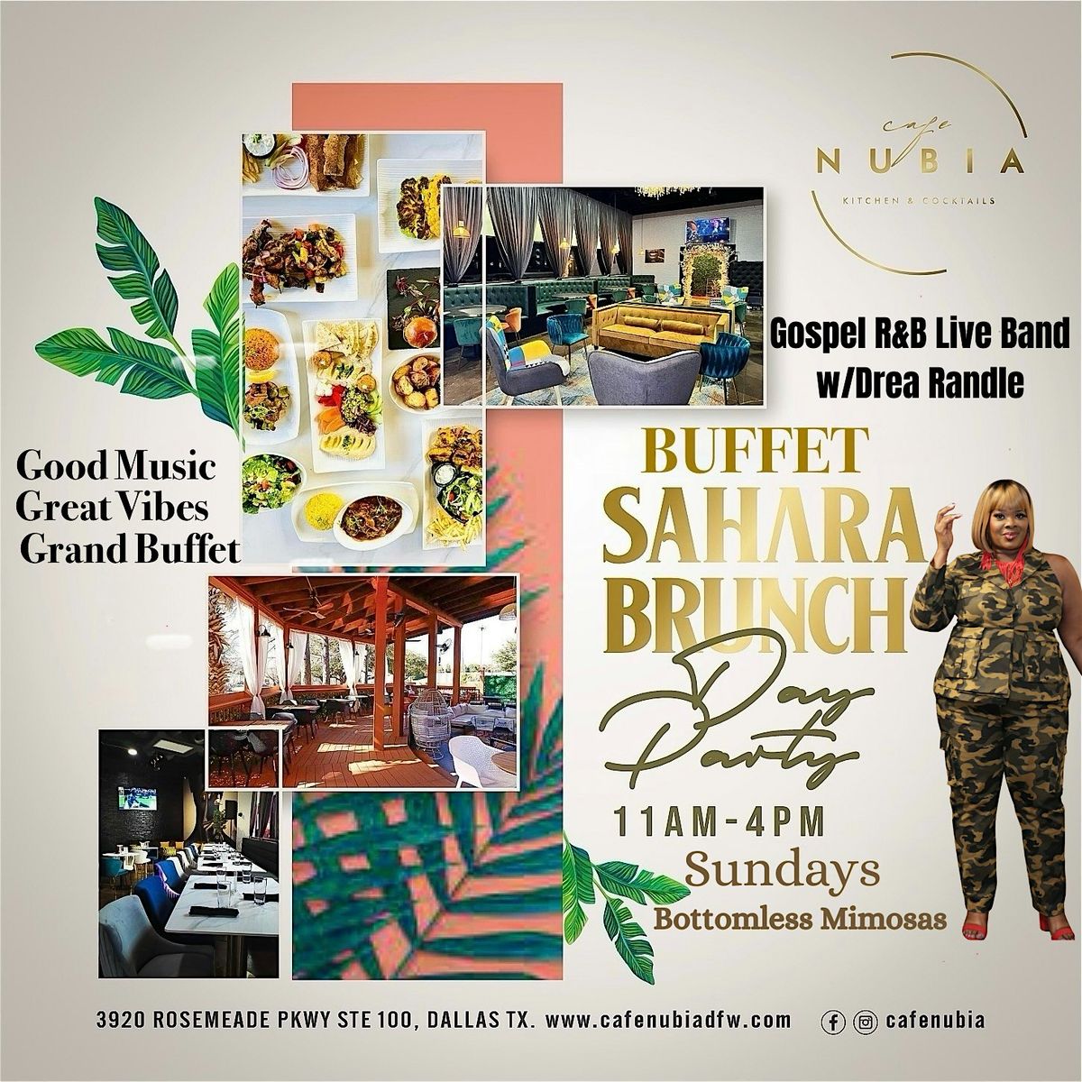 Gospel Sunday Brunch Buffet with Live Band, Cafe Nubia, Dallas, 25 ...