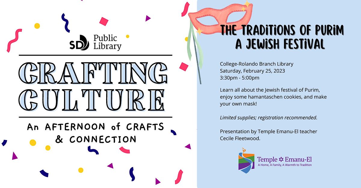Crafting Culture: The Traditions of Purim a Jewish Festival, College ...
