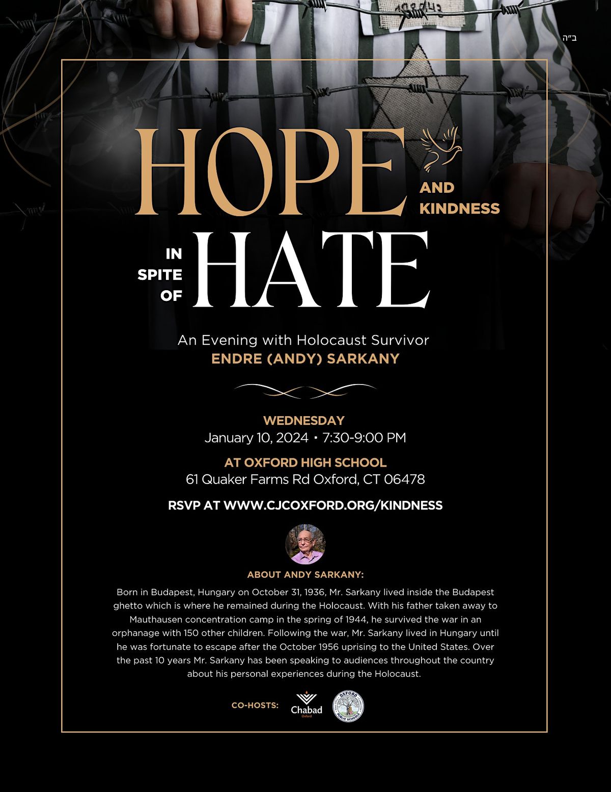 Hope and Kindness in Spite of Hate, Oxford High School, 10 January 2024