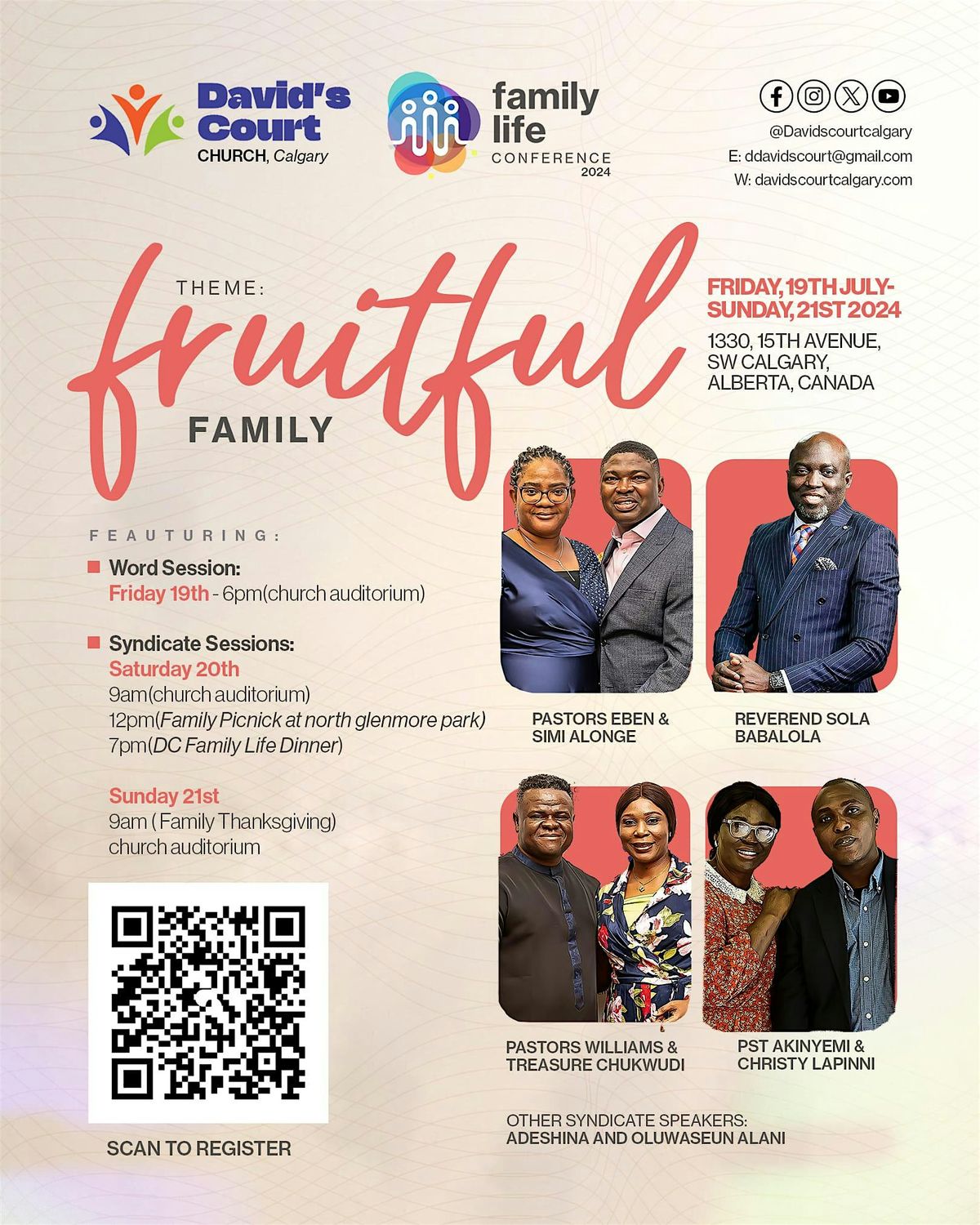 DCC FAMILY LIFE CONFERENCE 2024, 1330 15 Ave SW, Calgary, 19 July to 21 ...