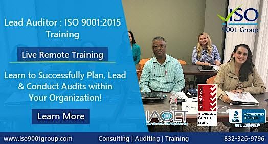 Lead Auditor : ISO 9001:2015, 4201 Cypress Creek Pkwy, Houston, 16 ...
