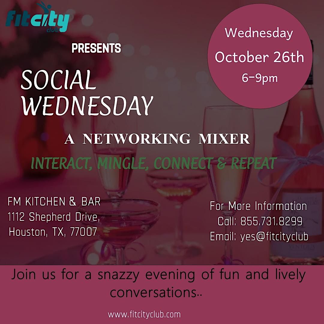 FitCity Presents Social Wednesday, FM Kitchen & Bar, Houston, 26 October 2022