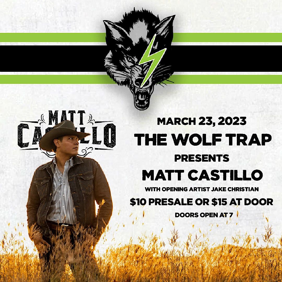 Matt Castillo at the Wolftrap, 1109 S Broadway, Edmond, 23 March to 24 ...