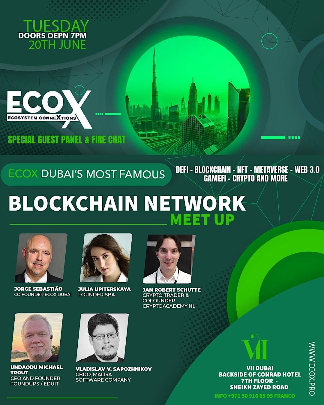 Ecox Worldtokensummit Preparty Startups Web3 Blockchainnft Defi Ai Vii Dubai Secret 
