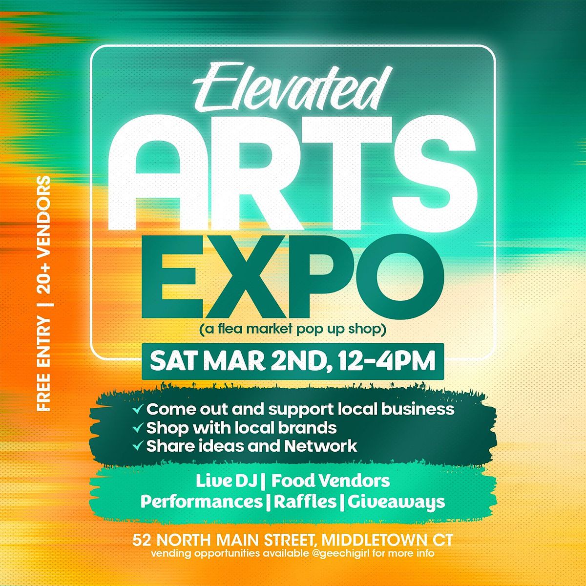 Elevated Arts FLEA MARKET EXPO (a pop up event ), 52 North Main Street, Middletown, 2 March 2024