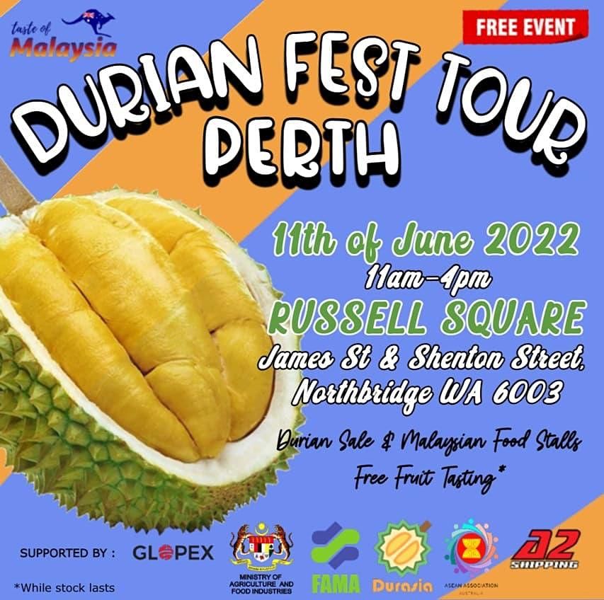 Perth Durian Festival Tour 2022, Russell Square, Northbridge, 11 June 2022