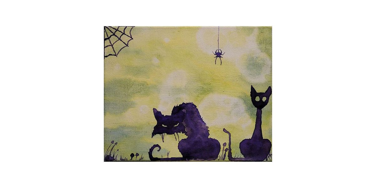 Spooky Kitty Watercolor Painting Art Class, 901 Santa Fe Dr, Denver, 28 ...