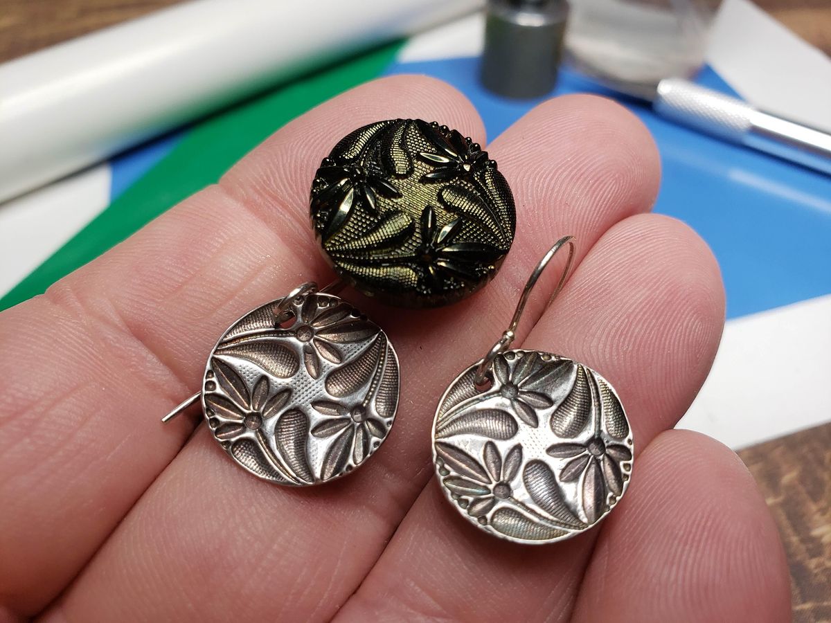 Silver Metal Clay Button Earrings with Jennie DiBeneditto, Contemporary ...