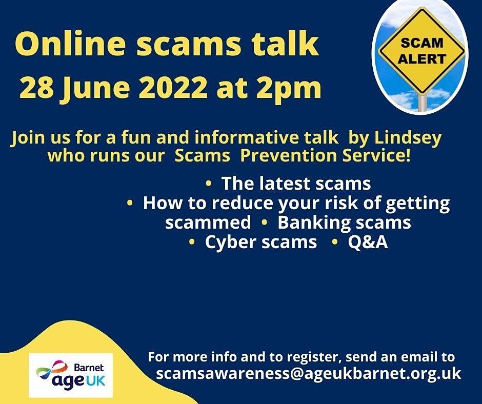 Online Scams Awareness Talk, The Ann Owens Centre - Age UK Barnet ...