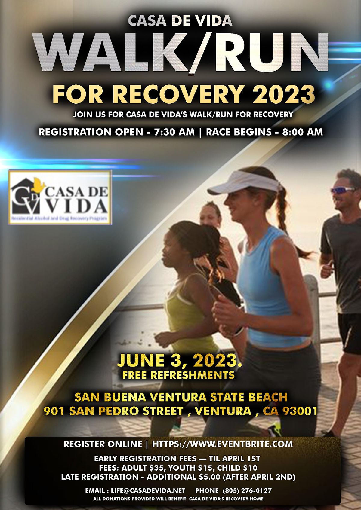 Walk/Run for Recovery 2023, San Buena Ventura State Beach, 3 June 2023