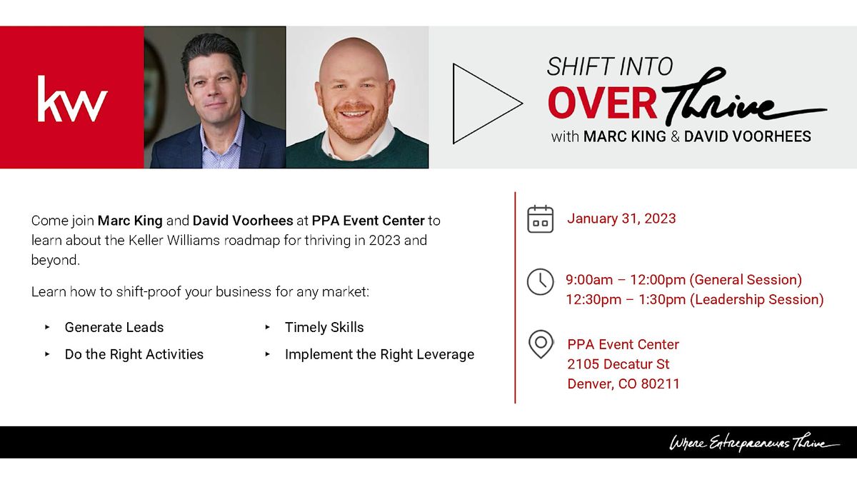Shift Into Over Thrive with Marc King & David Voohrees, PPA Events ...