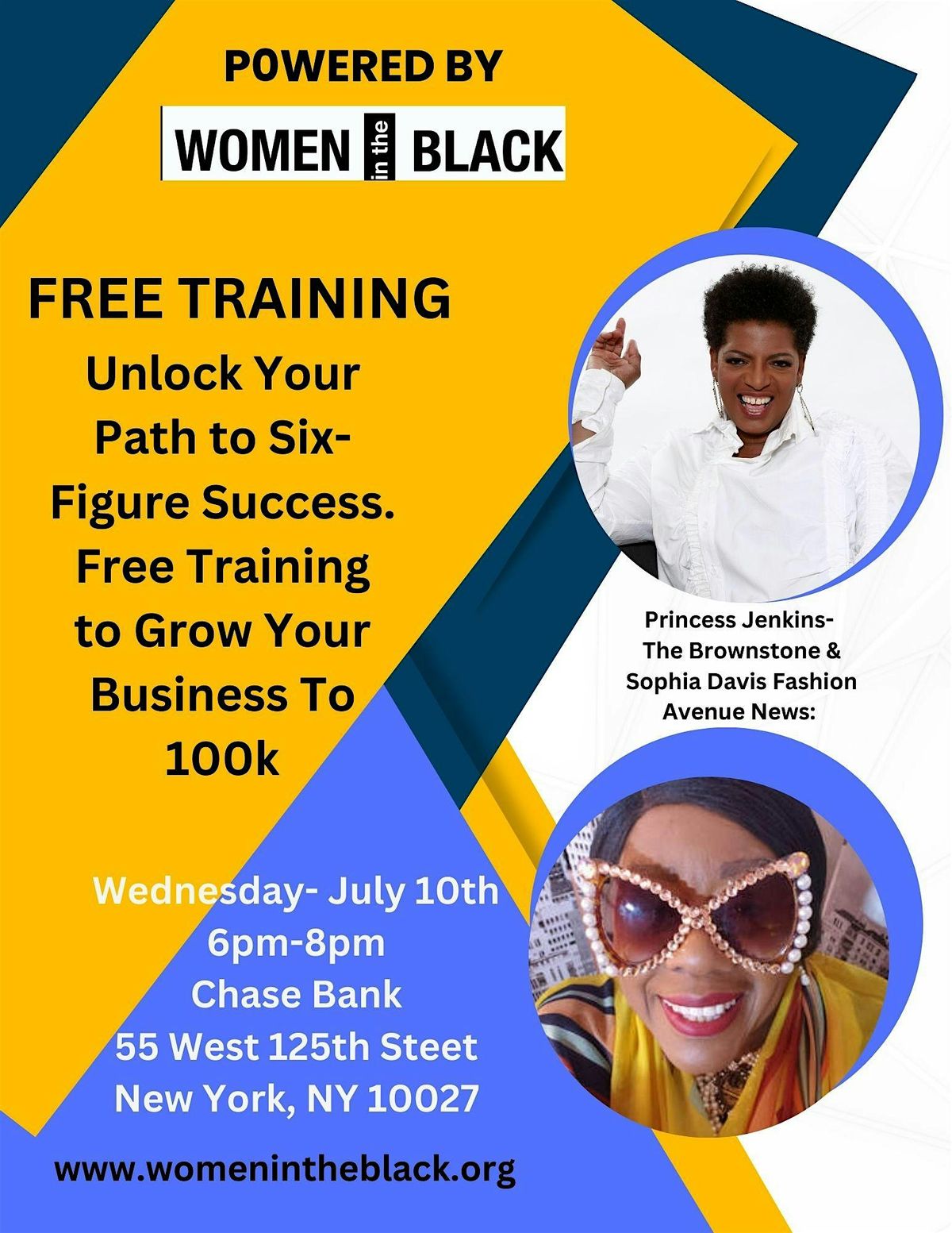 Six-Figure Success: Free Training on Growing Your Business to 100k, Chase Bank, New York, 10 ...