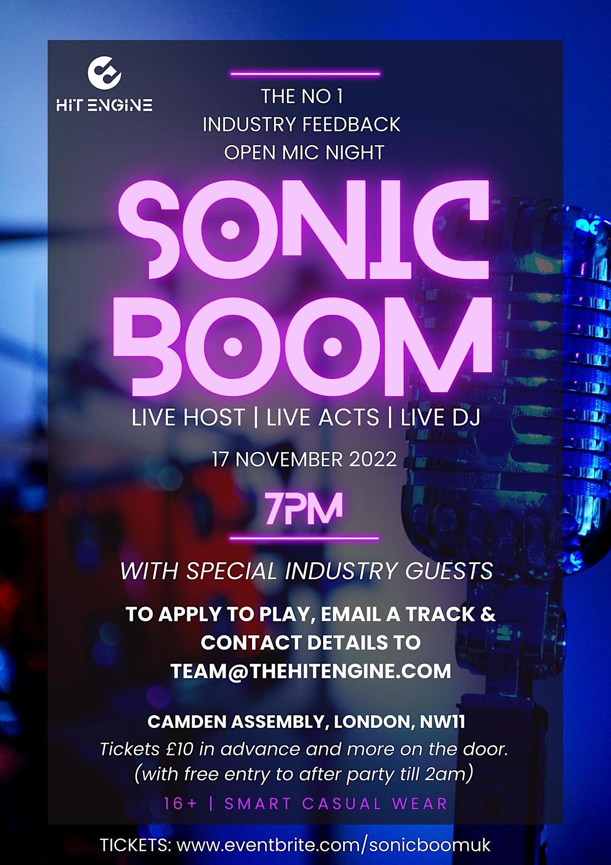 SONIC BOOM - Open Mic Showcase, The Camden Assembly Pub, London, 17 ...