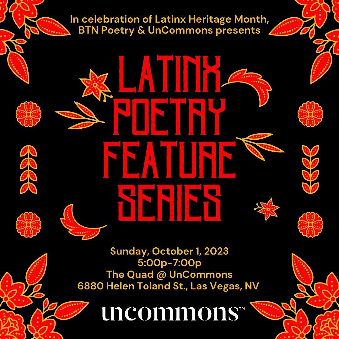 Latinx Poetry Feature Series, Uncommons, Las Vegas, 1 October 2023