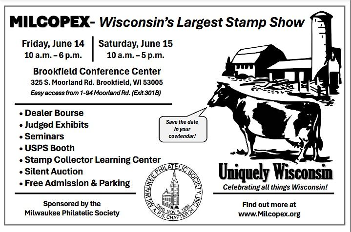 MILCOPEX 2024 STAMP SHOW, Brookfield Conference Center, 14 June 2024