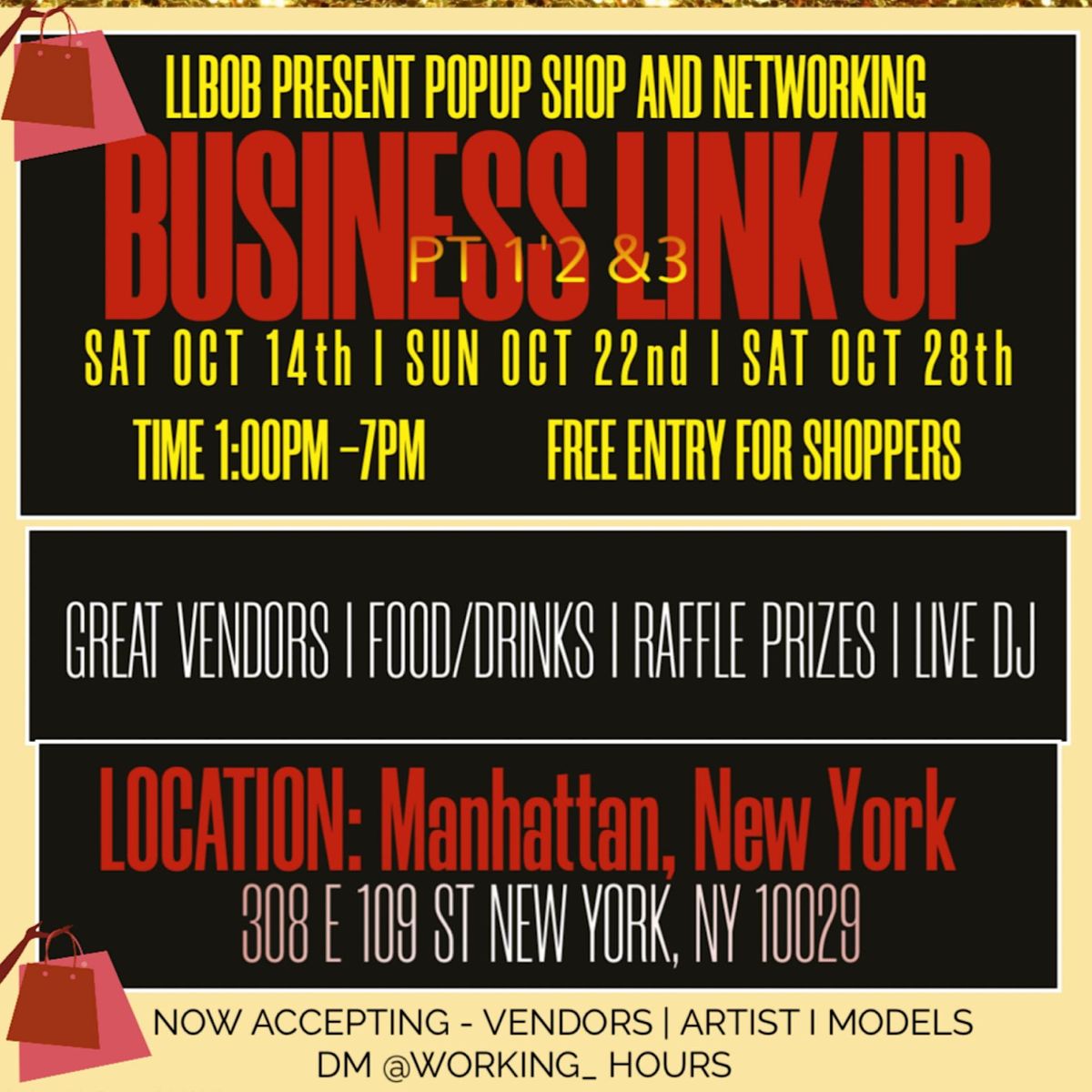 POPUP SHOP NEW YORK CITY ( BUSINESS LINK UP, 309 E 109th St, New York ...
